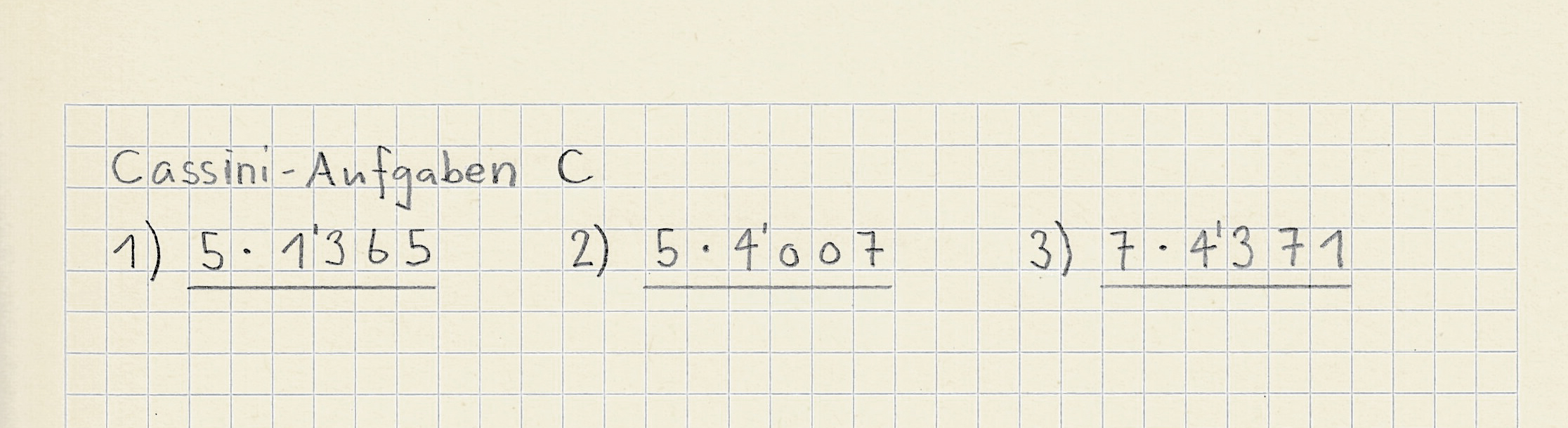 Schriftliche Multiplikation – C A S S I N I